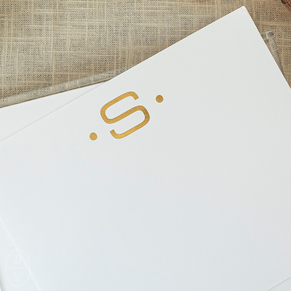 Black Ink- Gold Foil Large Initial Notepad- Make A Statement – Bella