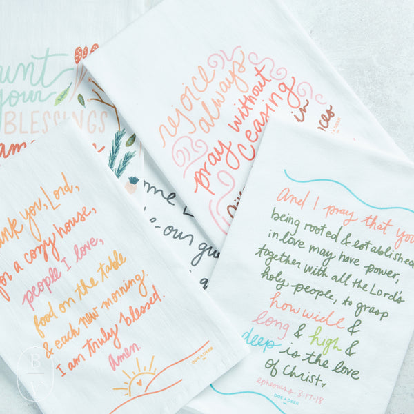 Rejoice Always Flour Sack Towel By Doe A Deer – Bella Vita Gifts ...