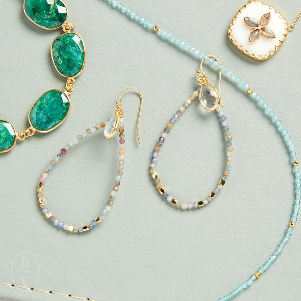 Beaded Teardrop Hoop Earrings By Elyssa Bass Designs – Bella Vita Gifts ...