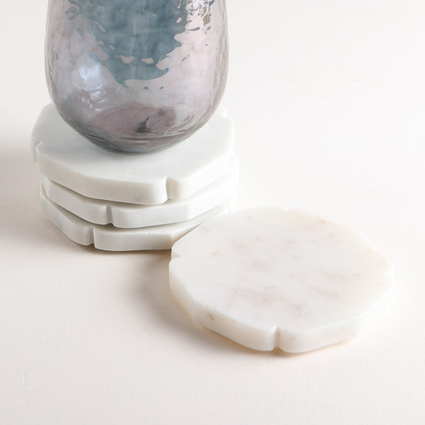 Pietre White Marble Coasters Set Of 4 – Bella Vita Gifts & Interiors