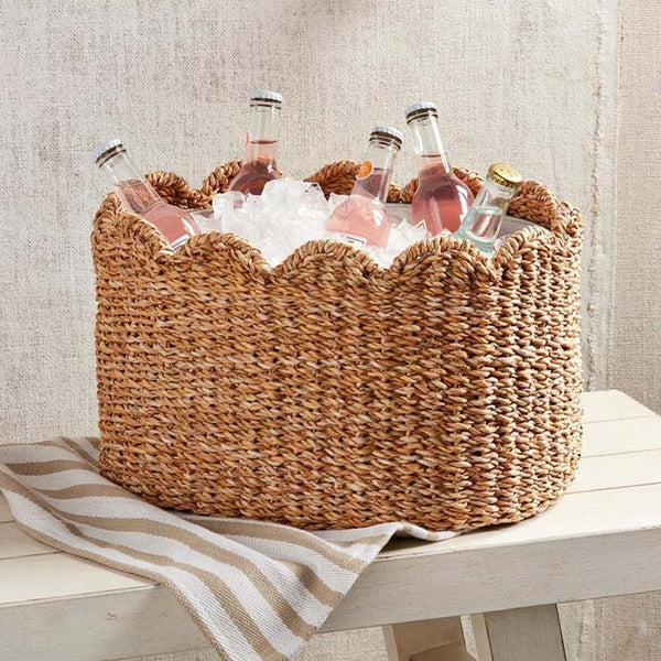 Scalloped Woven Party Tub By Mudpie – Bella Vita Gifts & Interiors