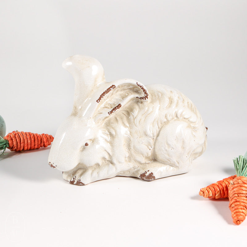 Vintage White Ceramic Bunny By K And K Interiors – Bella Vita Gifts ...