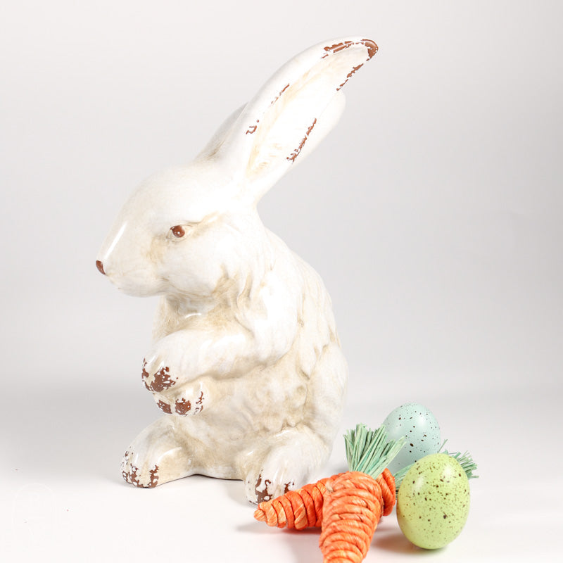 Vintage White Ceramic Bunny By K And K Interiors – Bella Vita Gifts ...